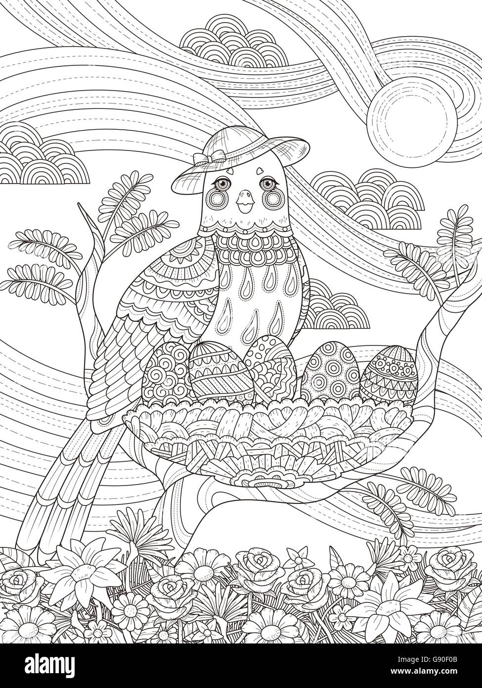 Lady Bird Coloring Page