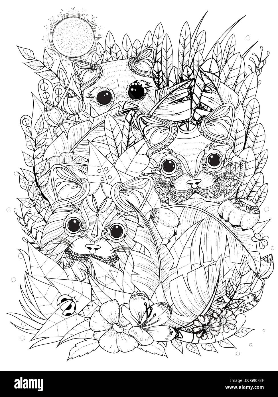 Coloring Page Of An Animal Hiding When You Do A Hidden Objects Page,