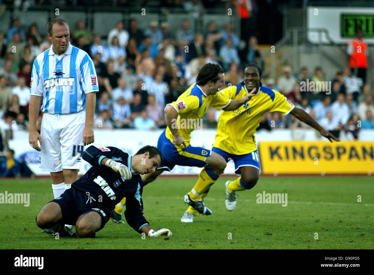 Cardiff City's Alan Lee turns away to celebrate his winning goal with ...