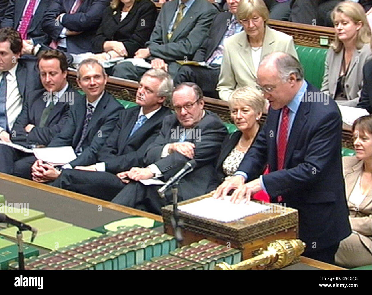 Conservative leader Michael Howard and his front bench team during ...