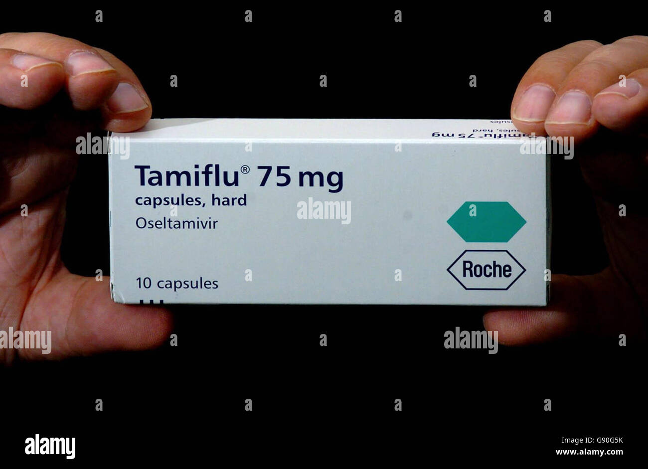 Packet of tamiflu anti flu virus capsules at an undisclosed location hi ...