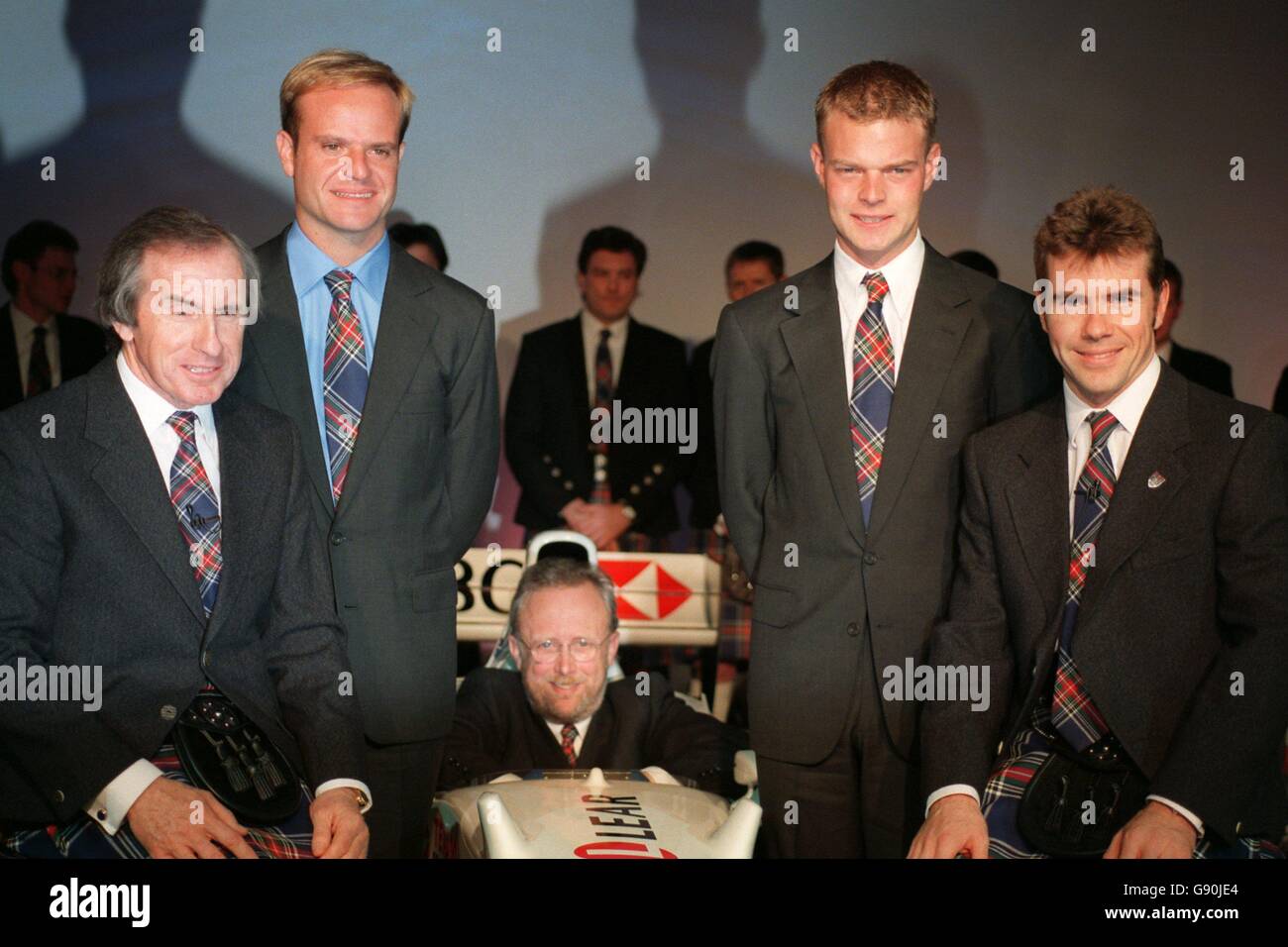 L - R; Jackie Stewart, Rubens Barrichello, Allan Jenkins, Jan Magnusson ...