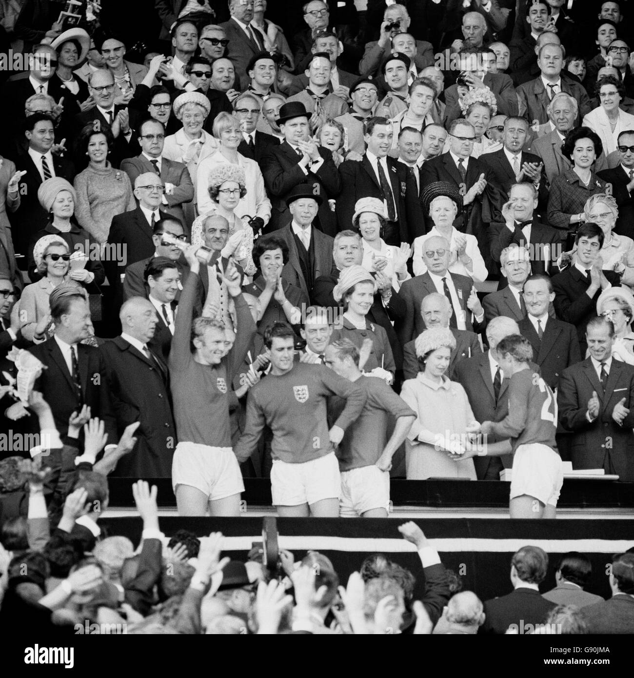 England captain bobby moore holds aloft the jules rimet trophy Black ...