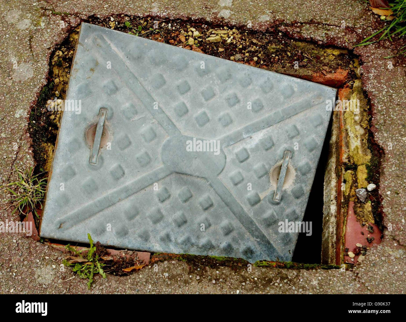 The manhole cover which four-year-old Jack Sorrell fell into and was ...