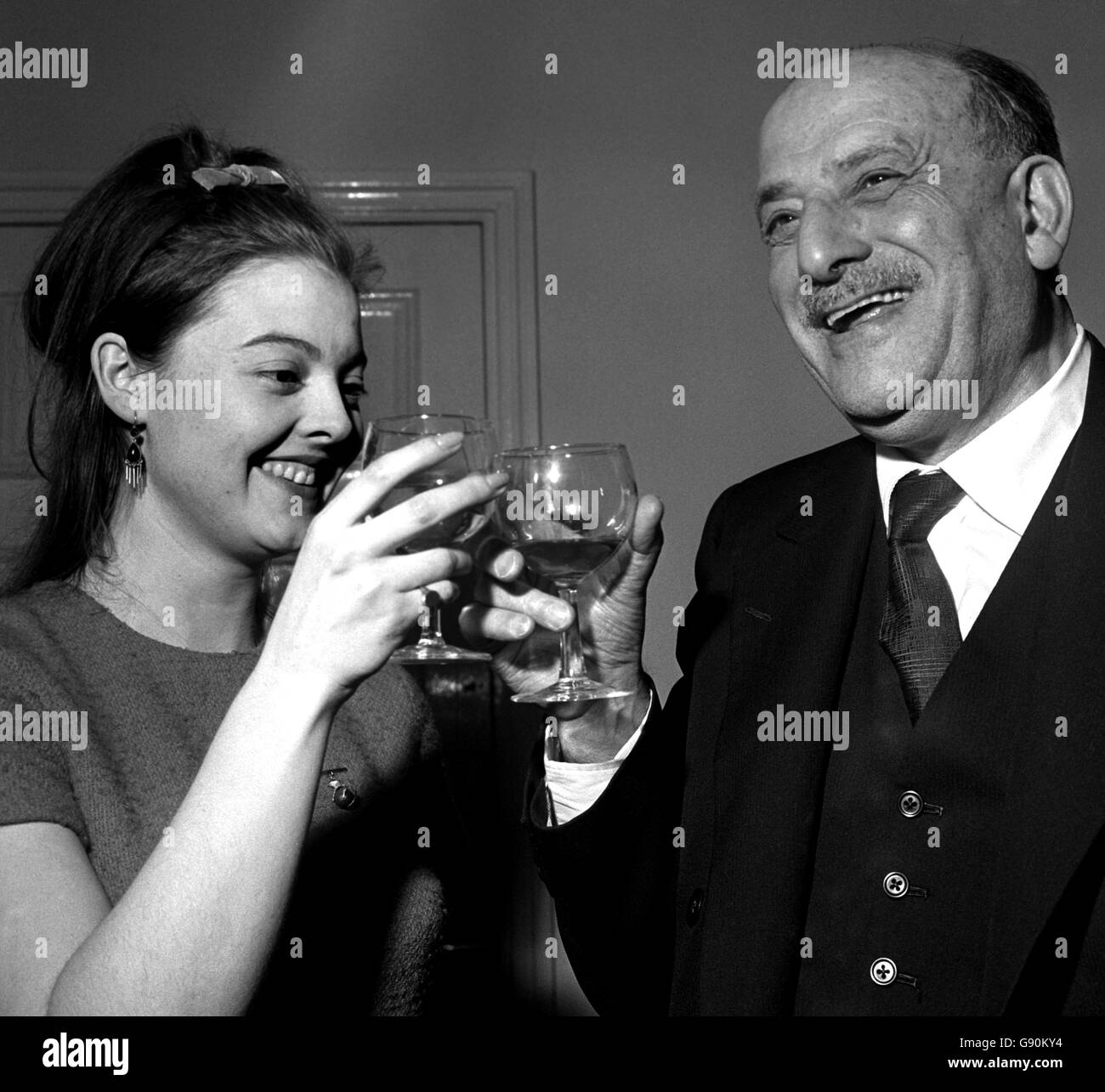 Sir michael balcon and his personal secretary carolyn pascoe hi-res ...