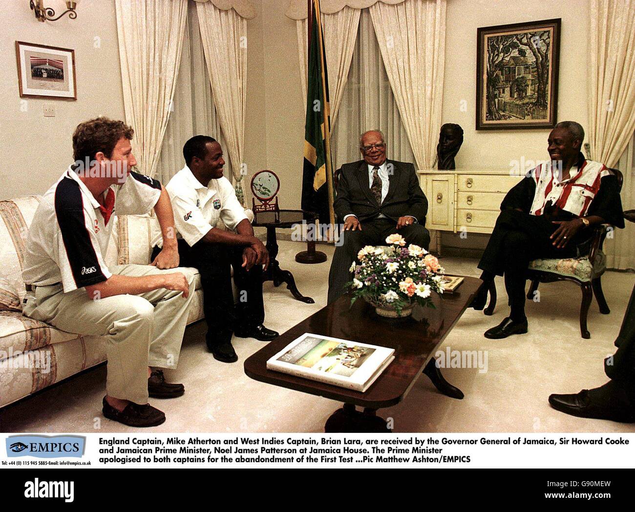 Lara atherton visit jamaican prime minister hi-res stock photography ...