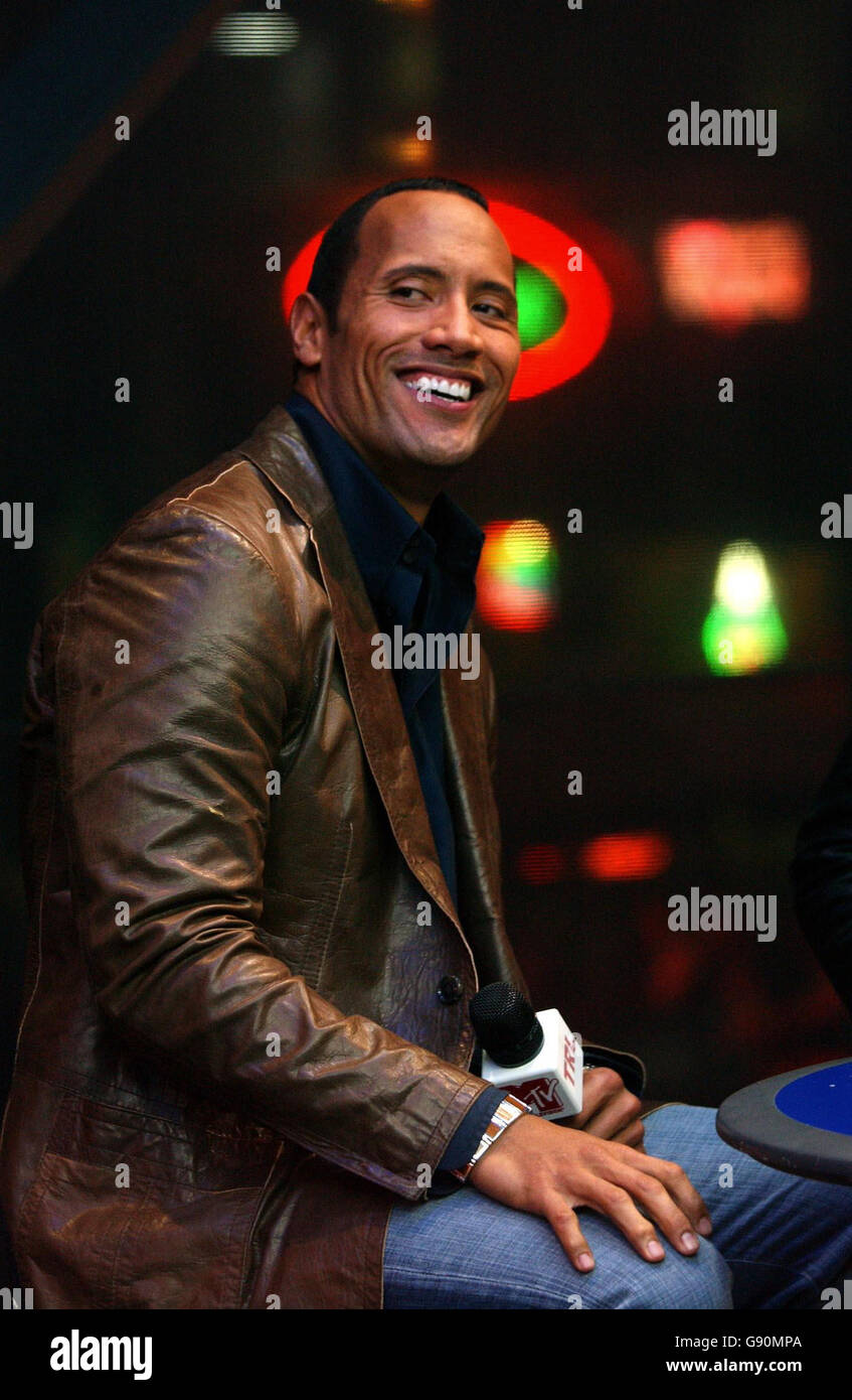US wrestler and film star Dwayne Johnson (AKA The Rock) makes a guest ...
