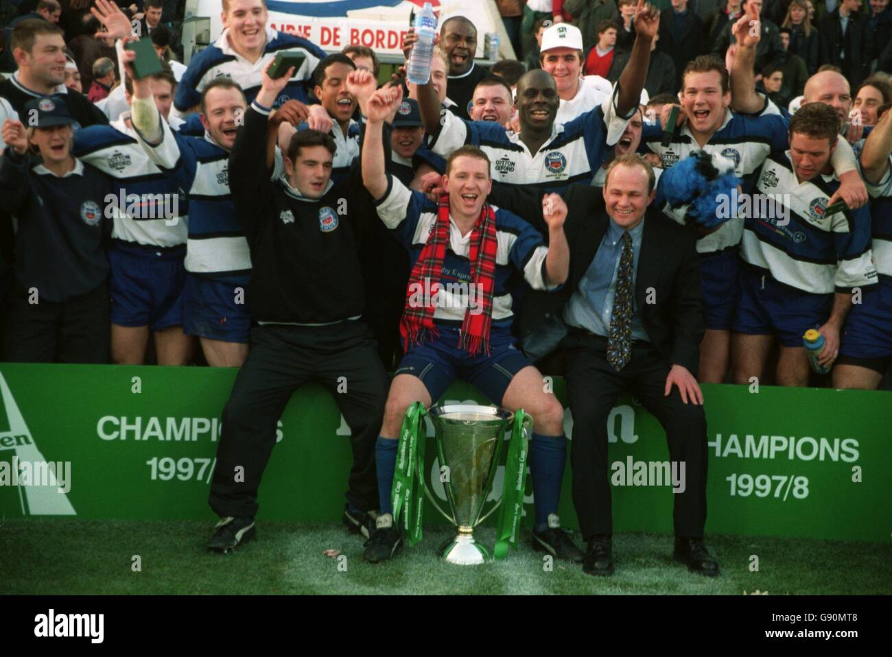 The bath team celebrate victory with the heineken cup hi-res stock ...