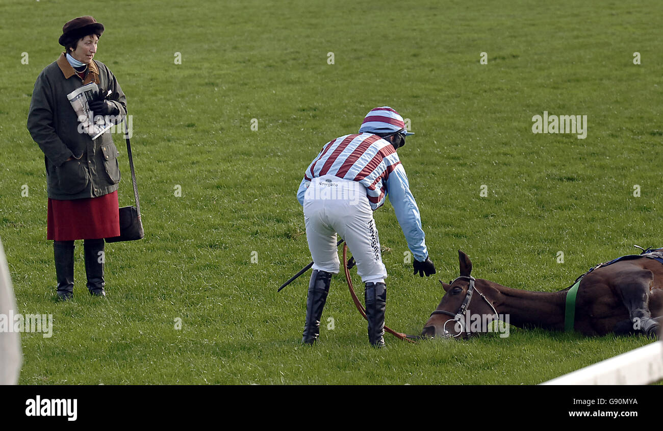 Trainer Henrietta Knight, left, and jockey Paul Carberry look on after ...