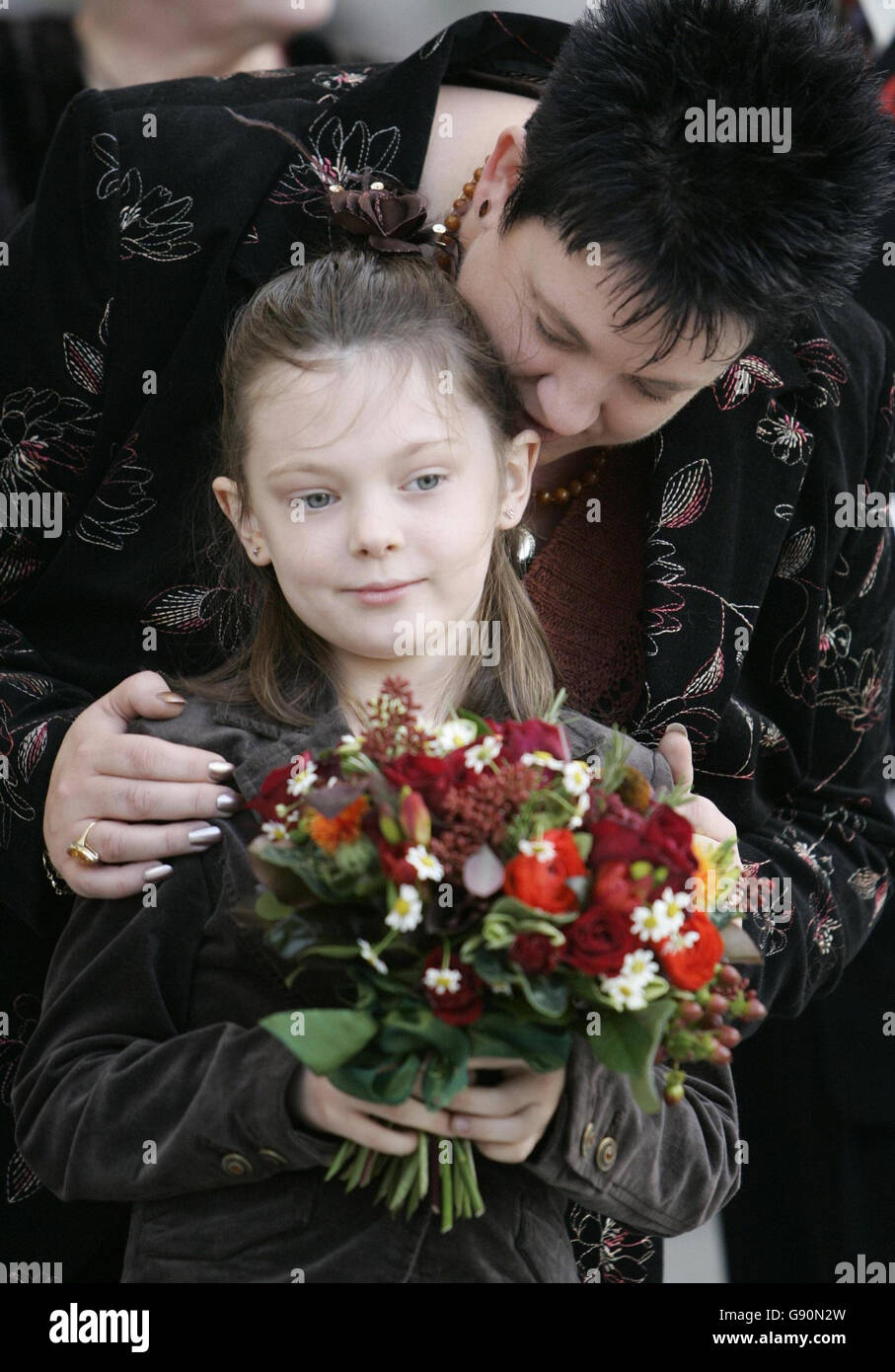 7-year-old Ruby Gray with her mother Louise prior to presenting Britain ...