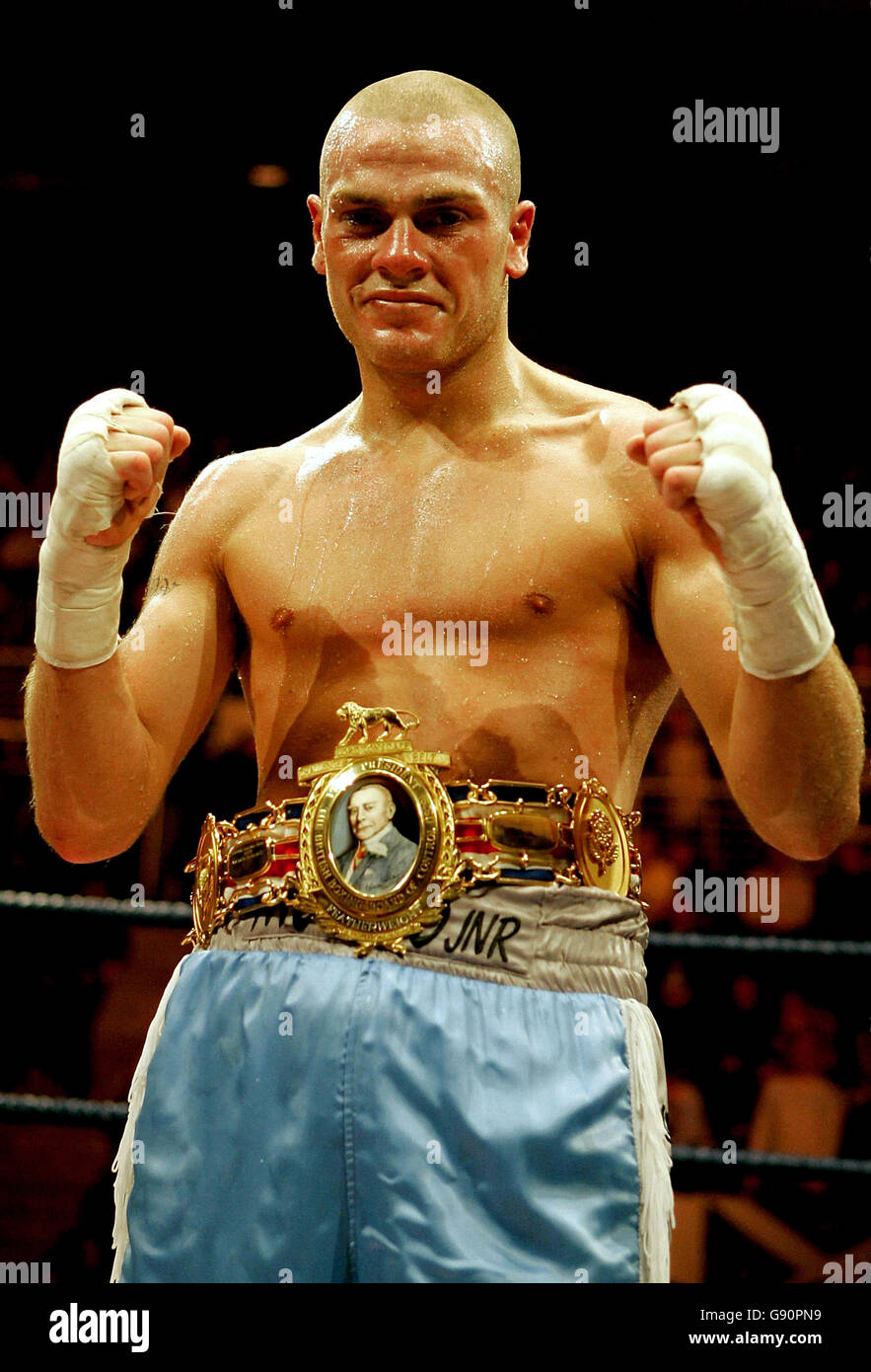 Andy Morris after beating John Simpson in the British Featherweight ...