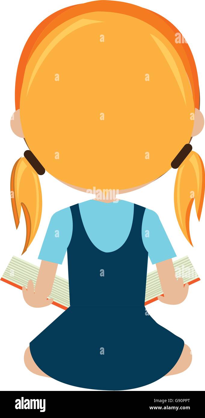 school avatar girl back view,vector graphic Stock Vector Image & Art ...