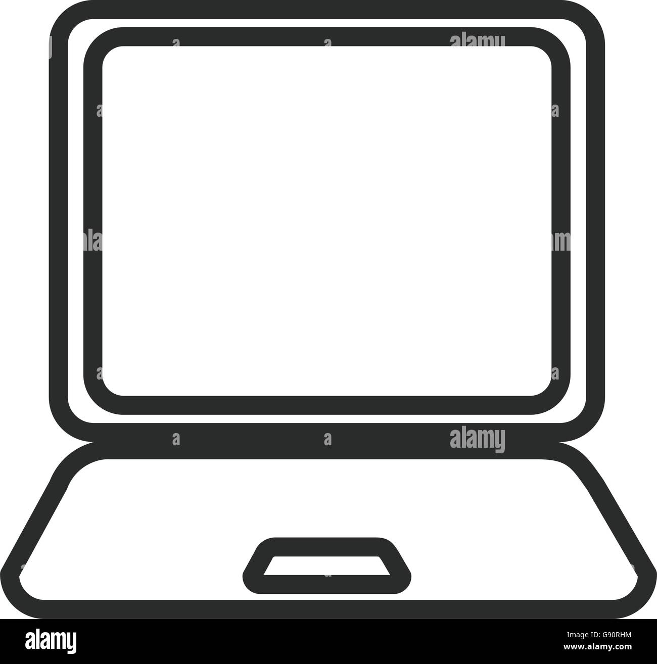 black and white electronic laptop, vector graphic Stock Vector Image ...