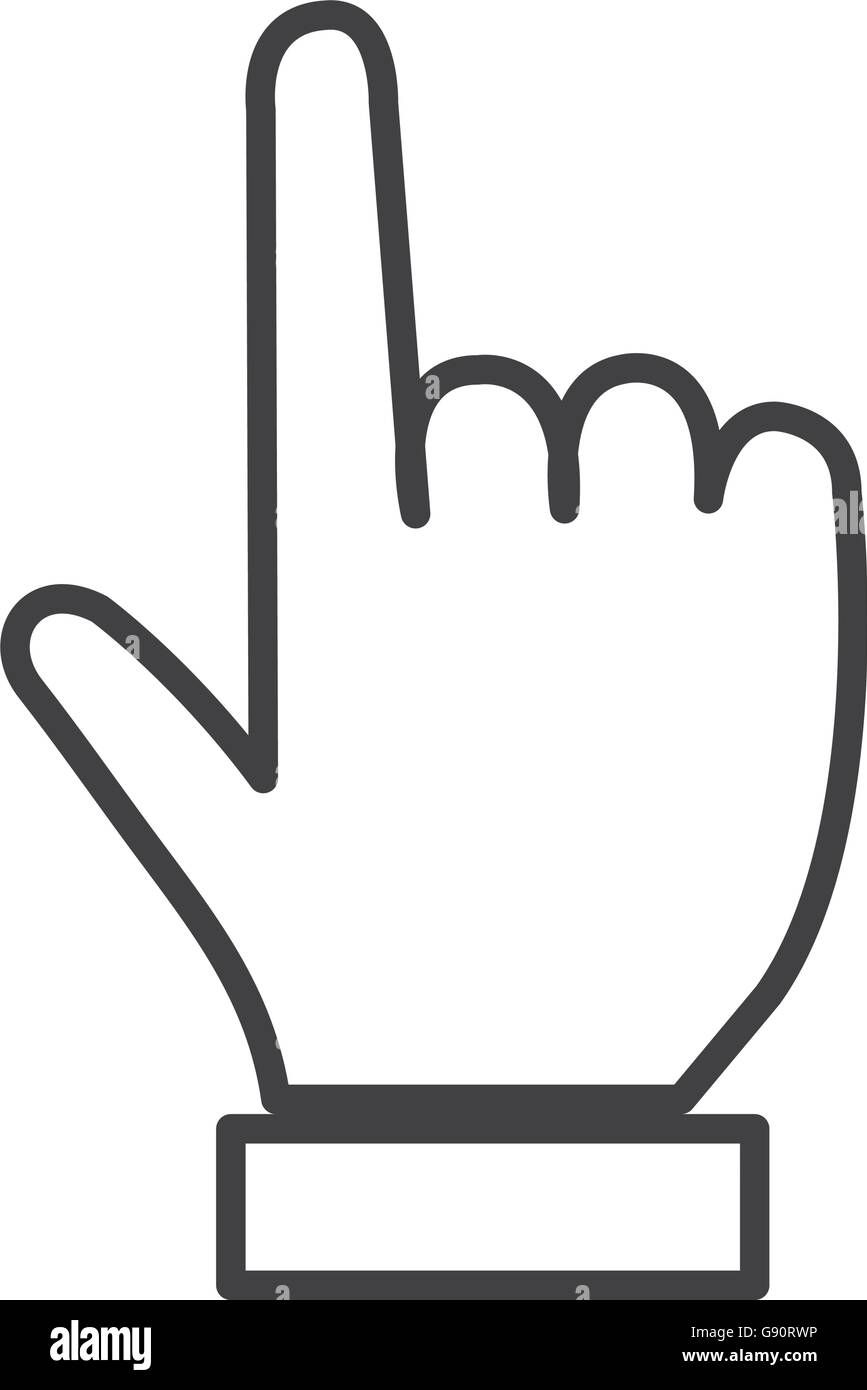 black and white human hand pointing, vector graphic Stock Vector Image ...
