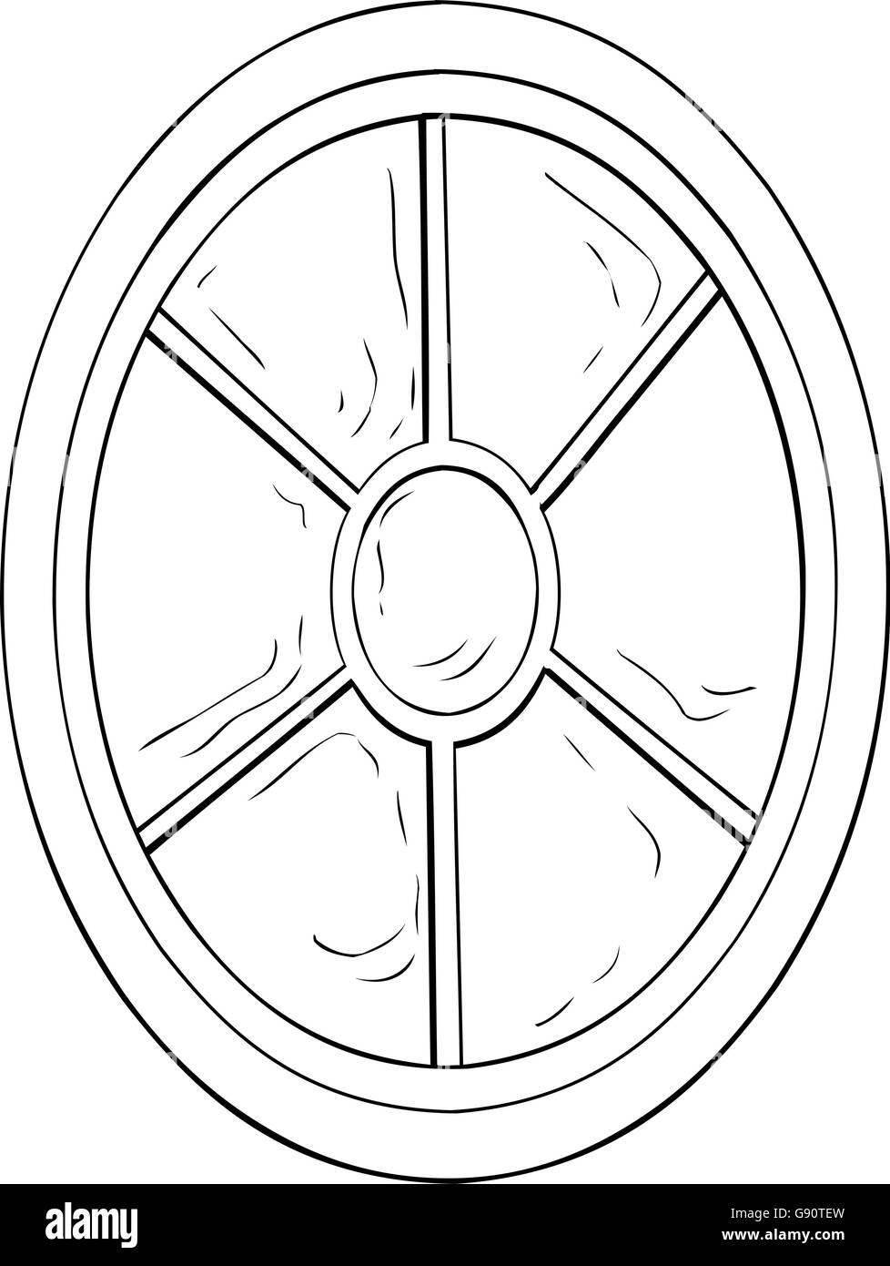 Outlined oval shaped 18th century neoclassical glass window ...