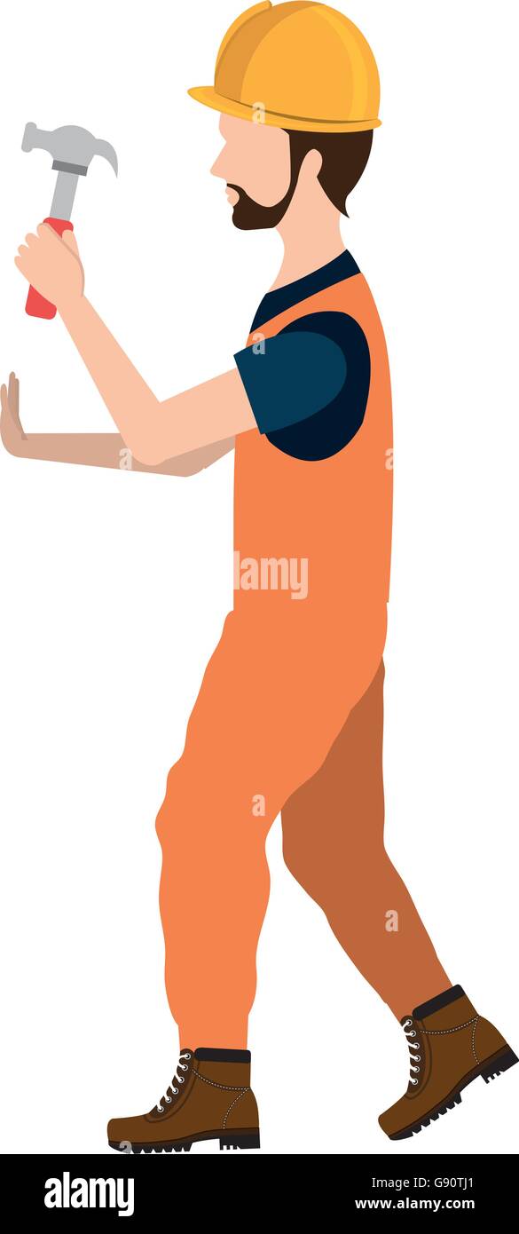 avatar man and hammer, vector graphic Stock Vector Image & Art - Alamy