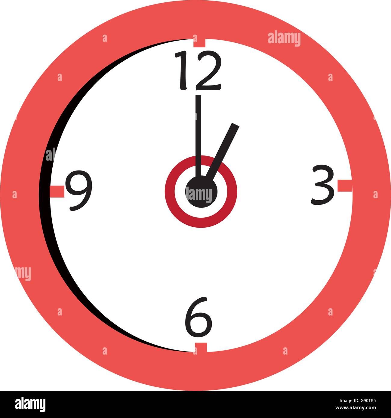 red and white wall clock, vector graphic Stock Vector Image & Art - Alamy