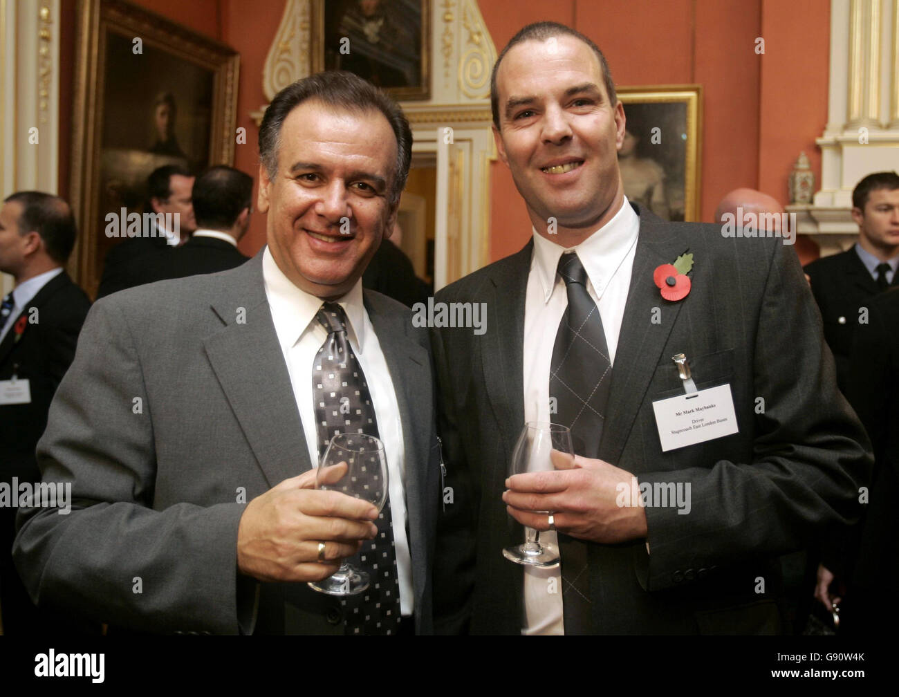 (Left to right:) Georgiou Psaradakis the driver of the number 30 bus ...