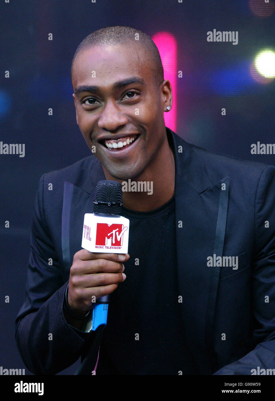 Simon Webbe during her guest appearance on MTV's TRL show Stock Photo ...