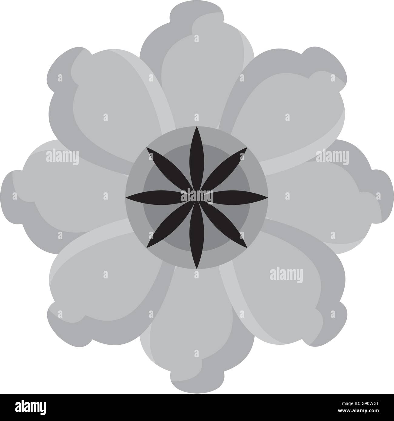 black and grey flower, vector graphic Stock Vector Image & Art - Alamy