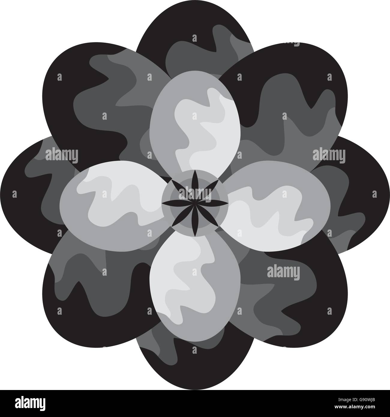 black and grey flower, vector graphic Stock Vector Image & Art - Alamy
