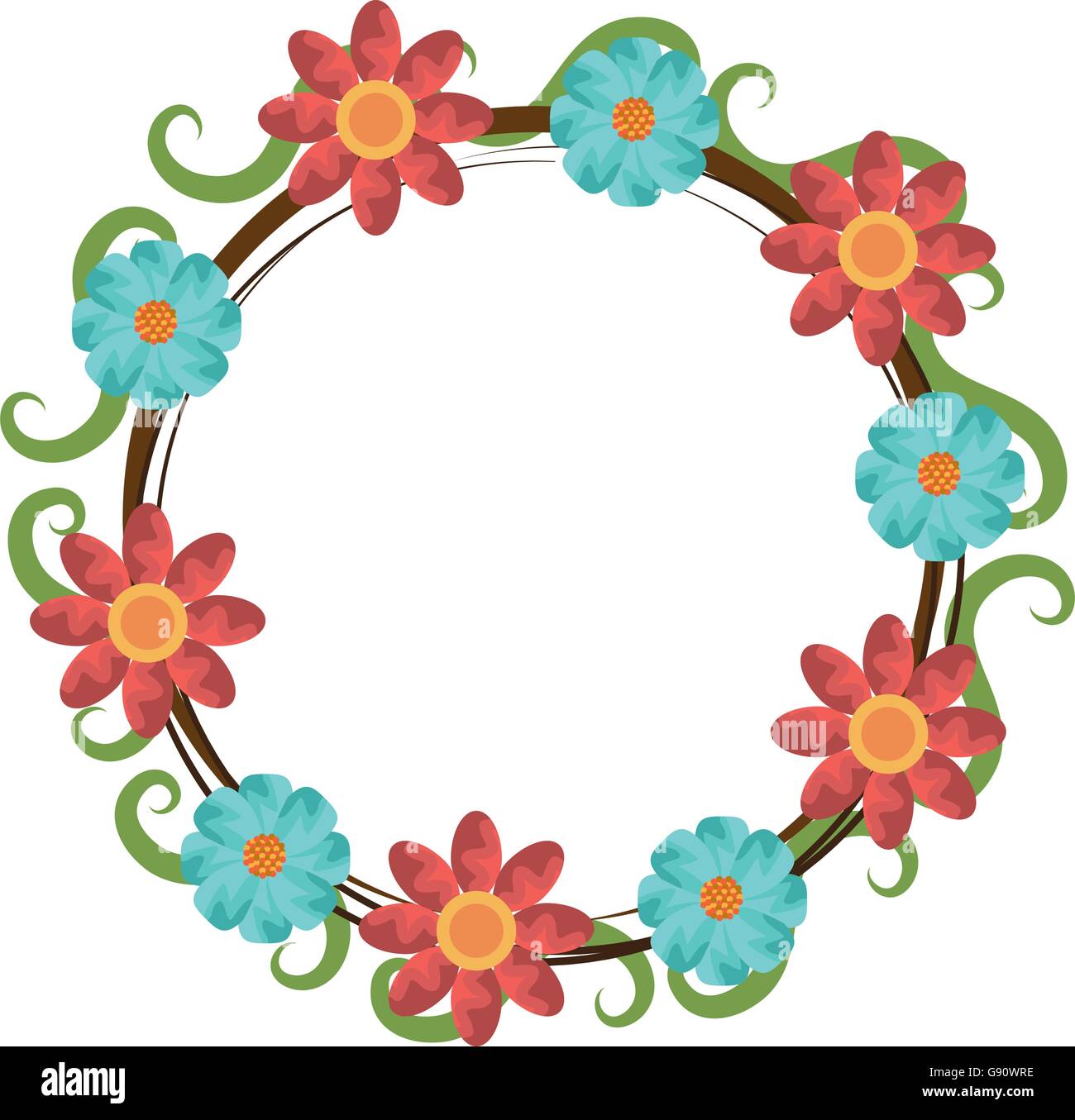 colorful flowers crown, vector graphic Stock Vector Image & Art - Alamy