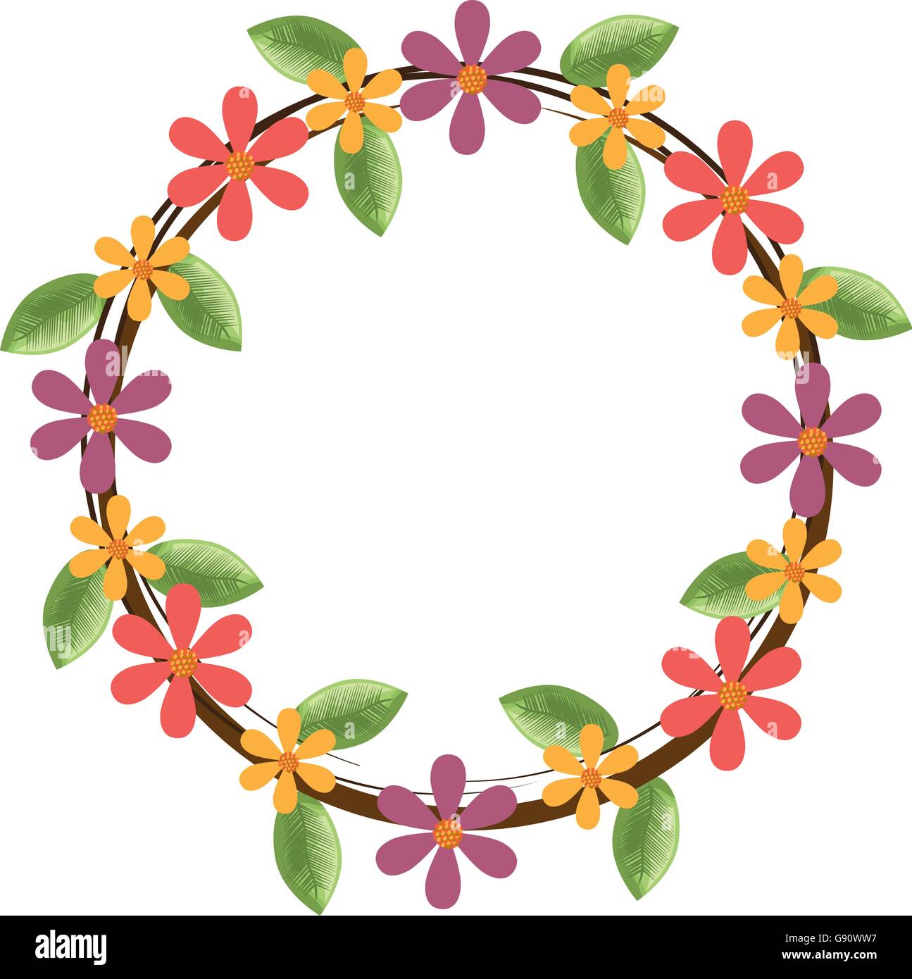 colorful flowers crown, vector graphic Stock Vector Image & Art - Alamy