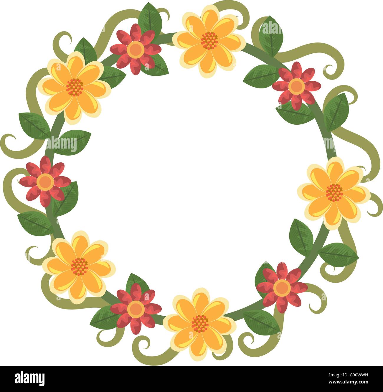 colorful flowers crown, vector graphic Stock Vector Image & Art - Alamy