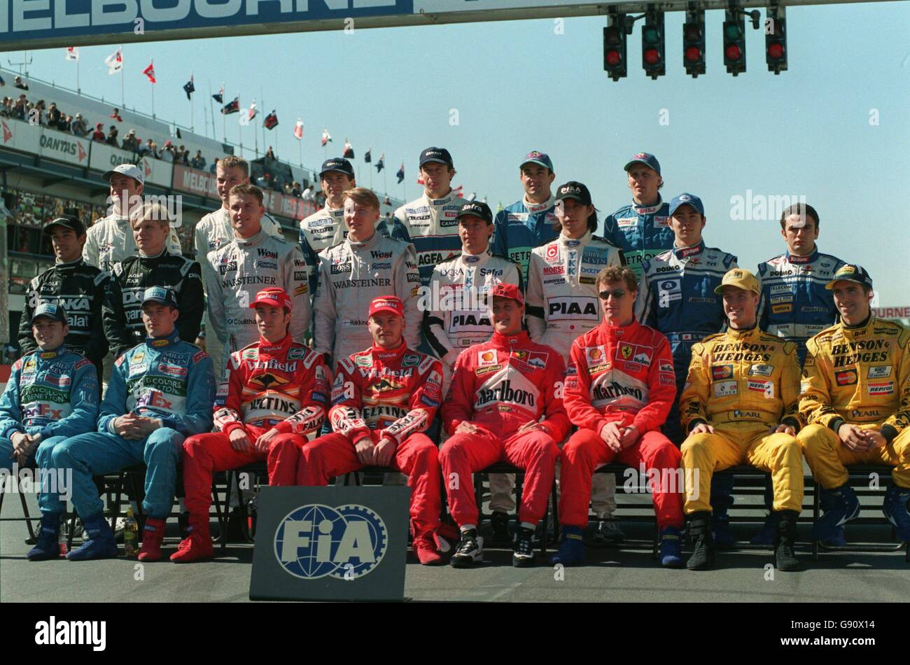 Formula One Motor Racing - Australian Grand Prix. The drivers line up ...