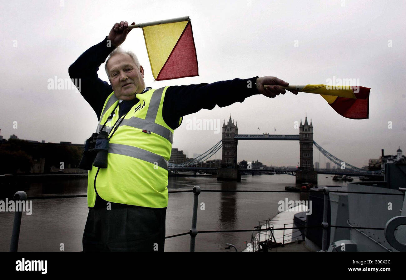 Ex Royal Navy Yeoman of the Signals David Goulden sends a Semaphore ...