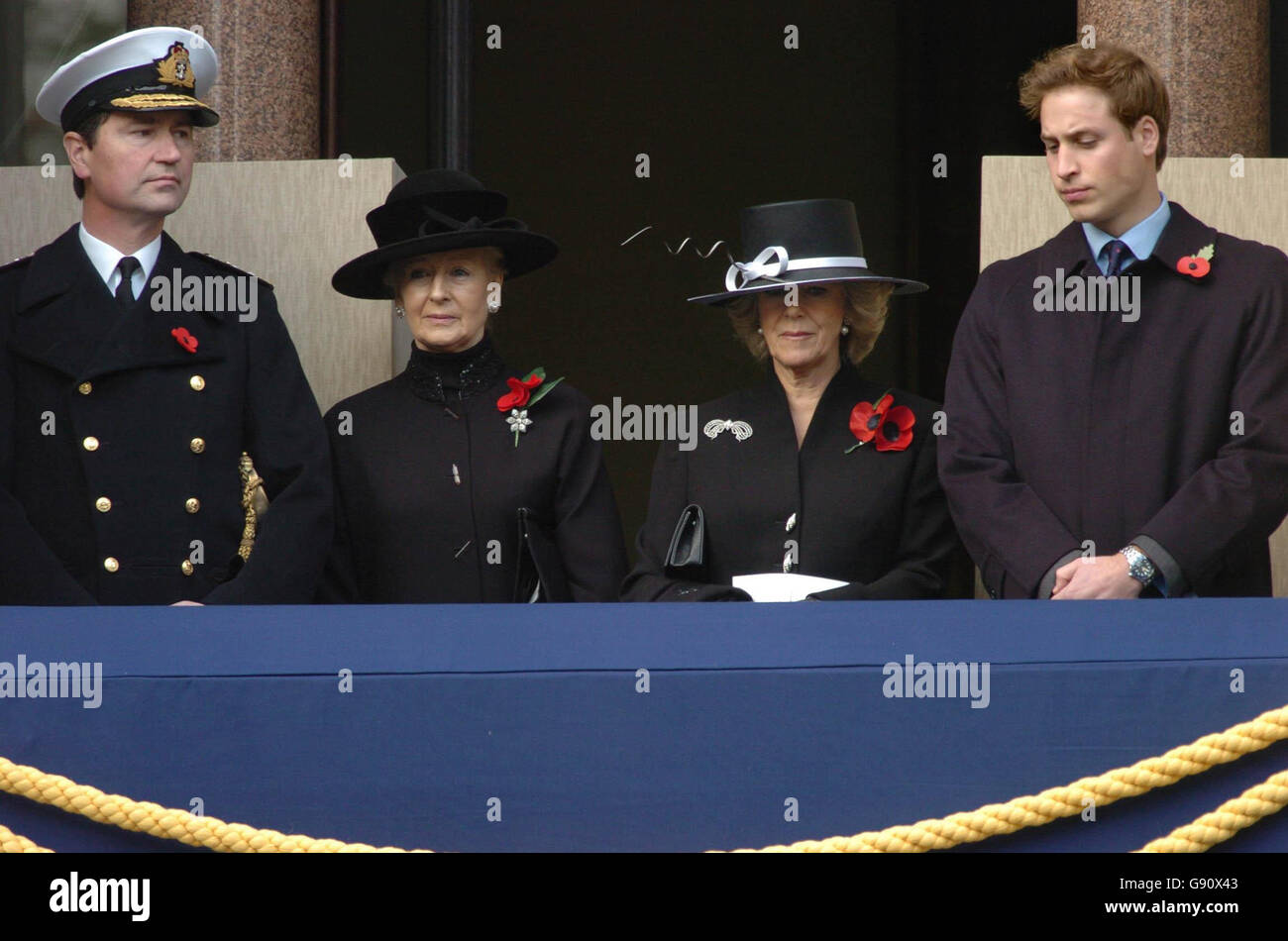 Left to right: Rear Admiral Timothy Laurence, Princess Alexandra, the ...