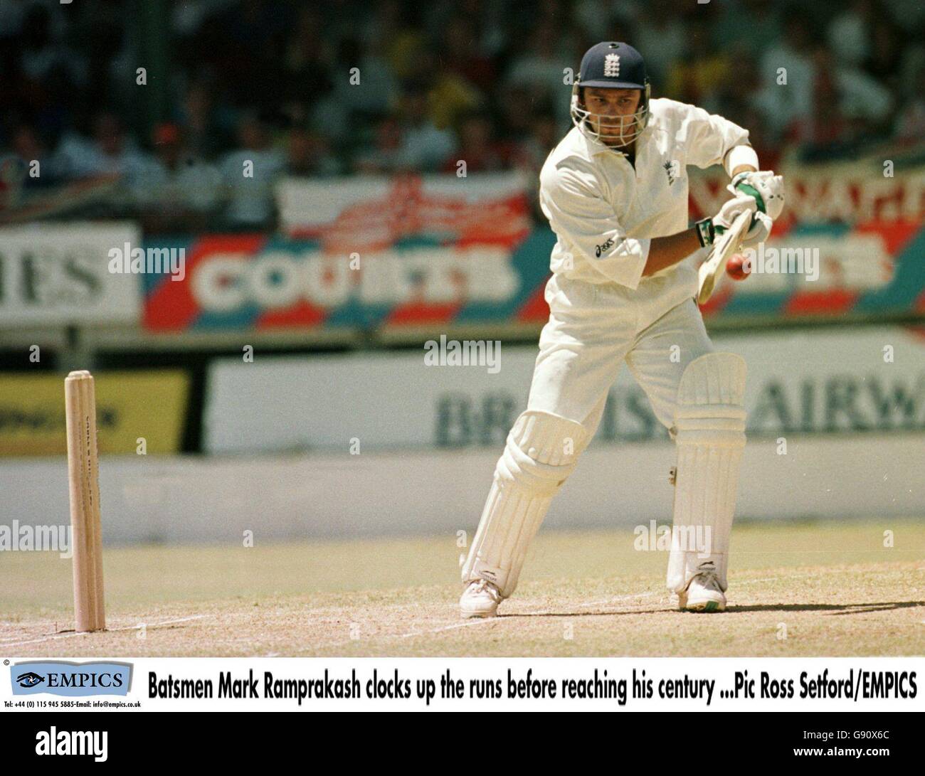 England batsman Mark Ramprakash clocks up the runs before reaching his ...
