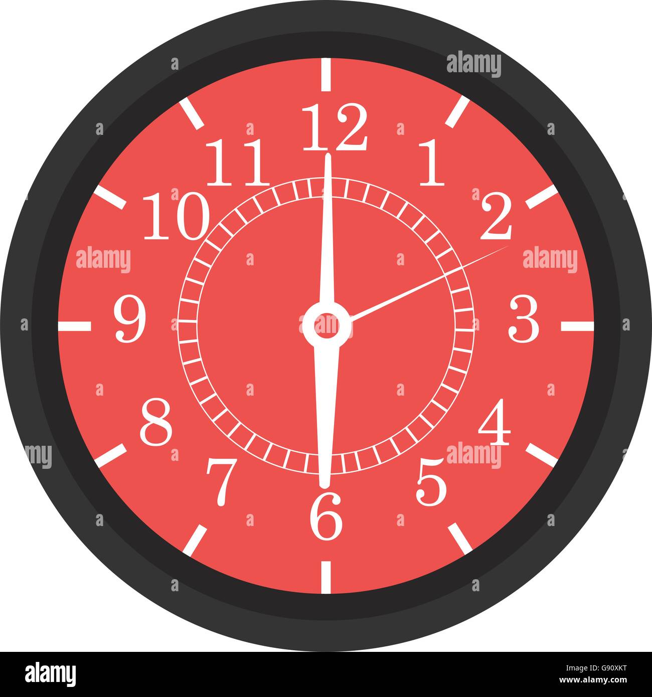 black and red clock, vector graphic Stock Vector Image & Art - Alamy