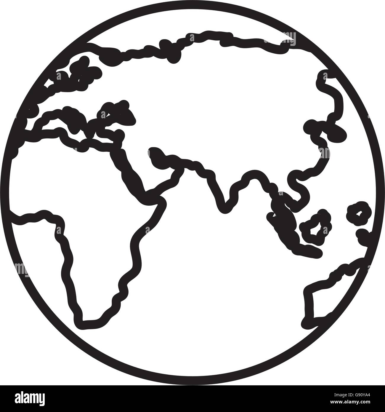 black and white world map, vector graphic Stock Vector Image & Art - Alamy