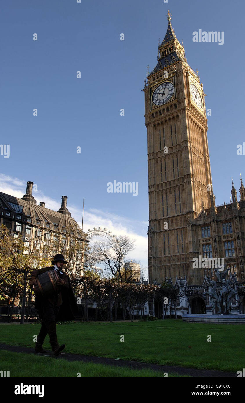 Actor Bill Hurst is dressed as Guy Fawkes outside the Palace of ...