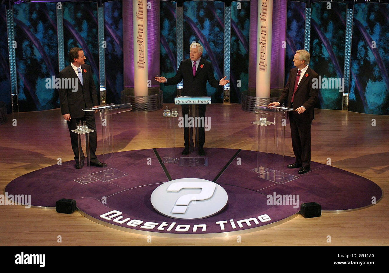 Tory leadership candidates David Davis and David Cameron appear in a ...