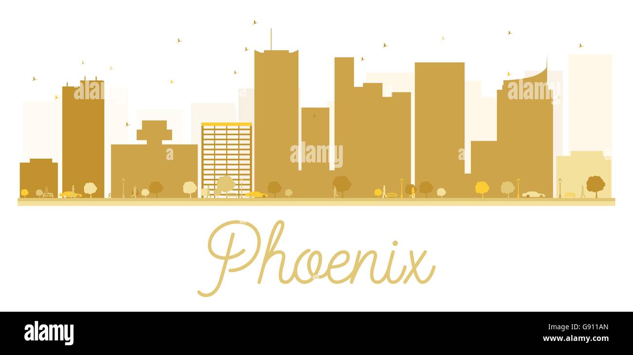 Phoenix City skyline golden silhouette. Vector illustration. Simple ...
