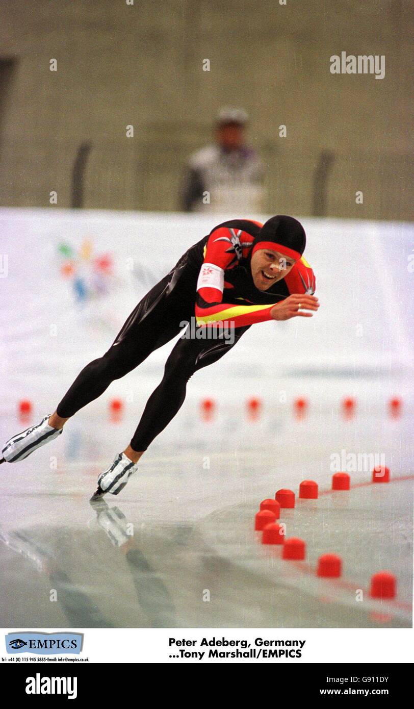 Speed Skating- Winter Olympics - Nagano 1998 -Mens 1500m. Peter Adeberg, Germany Stock Photo - Alamy
