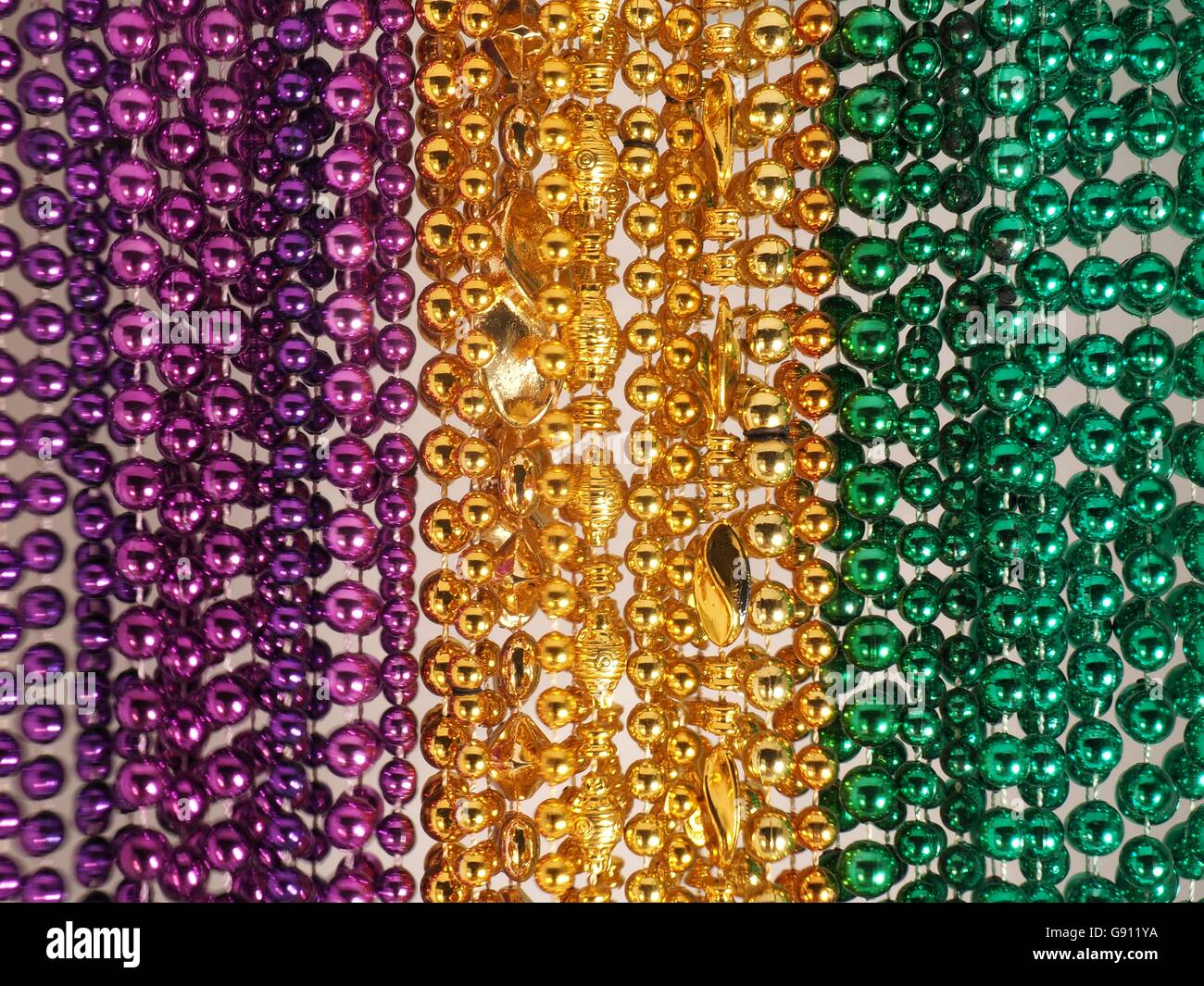 Mardi gras beads, necklesses gathered from multiple parades in New ...
