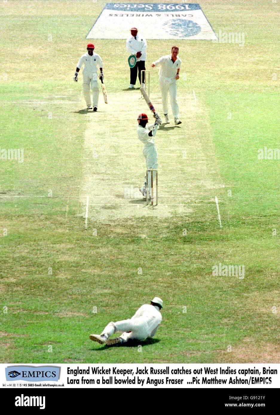 Jack russell catches out west indies captain hi-res stock photography ...