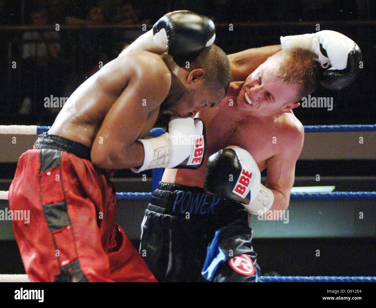 Martin Power (R) in action with Ian Napa during the British ...