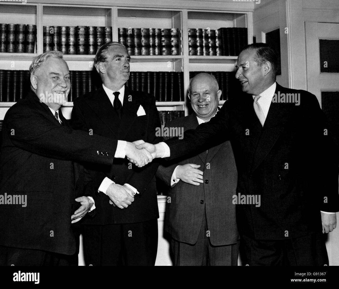 Smiles for four as marshal nikolai bulganin hi-res stock photography ...