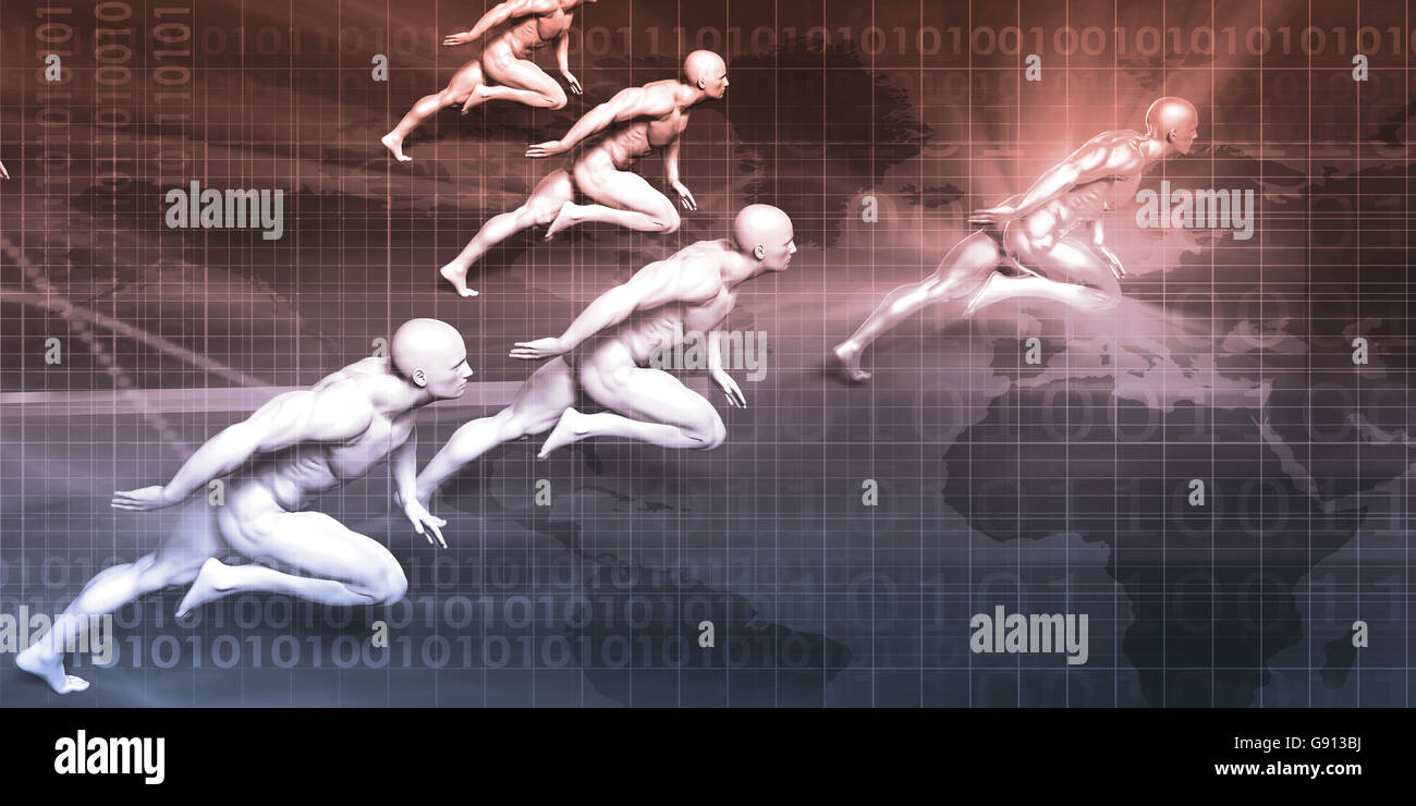 Project Management and Teamwork Completing the Race Stock Photo - Alamy