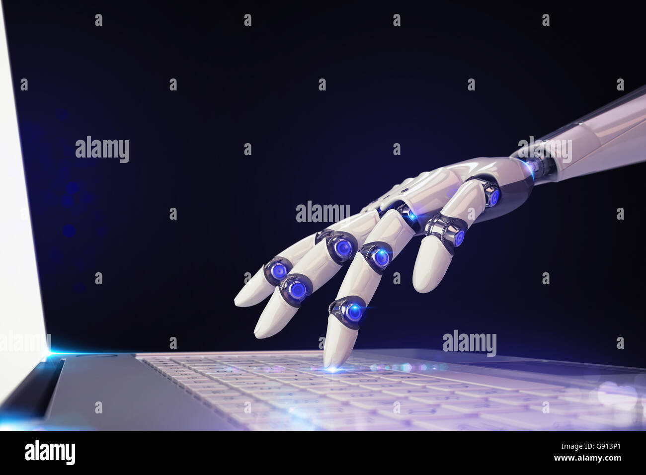 3D Rendering futuristic robot and technology Stock Photo - Alamy