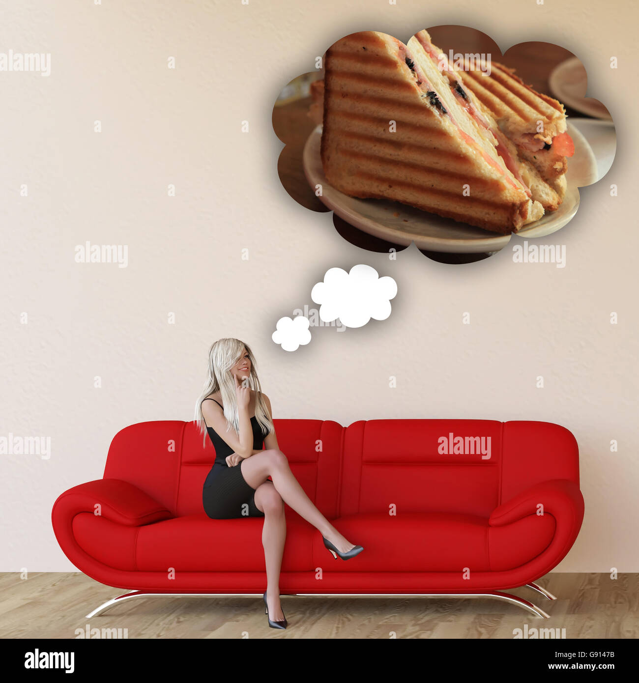 Thought bubbles sandwich hi-res stock photography and images - Alamy