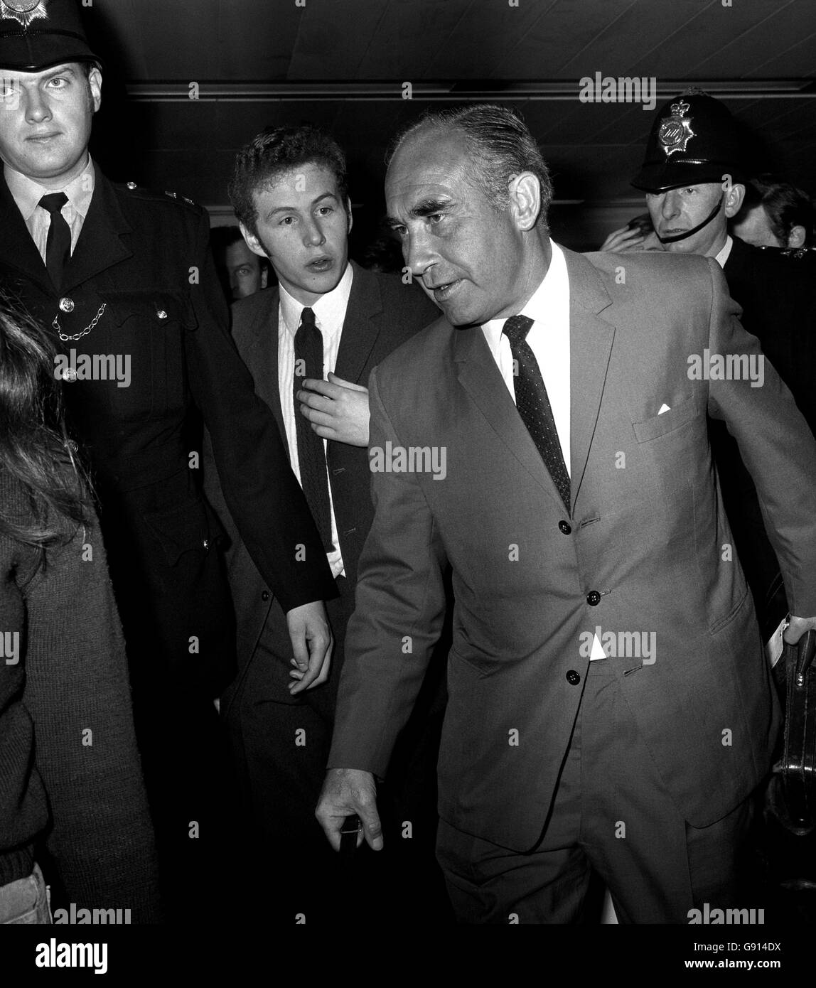 Sir Alf Ramsey, manager of England's World Cup team, arrives back freom ...