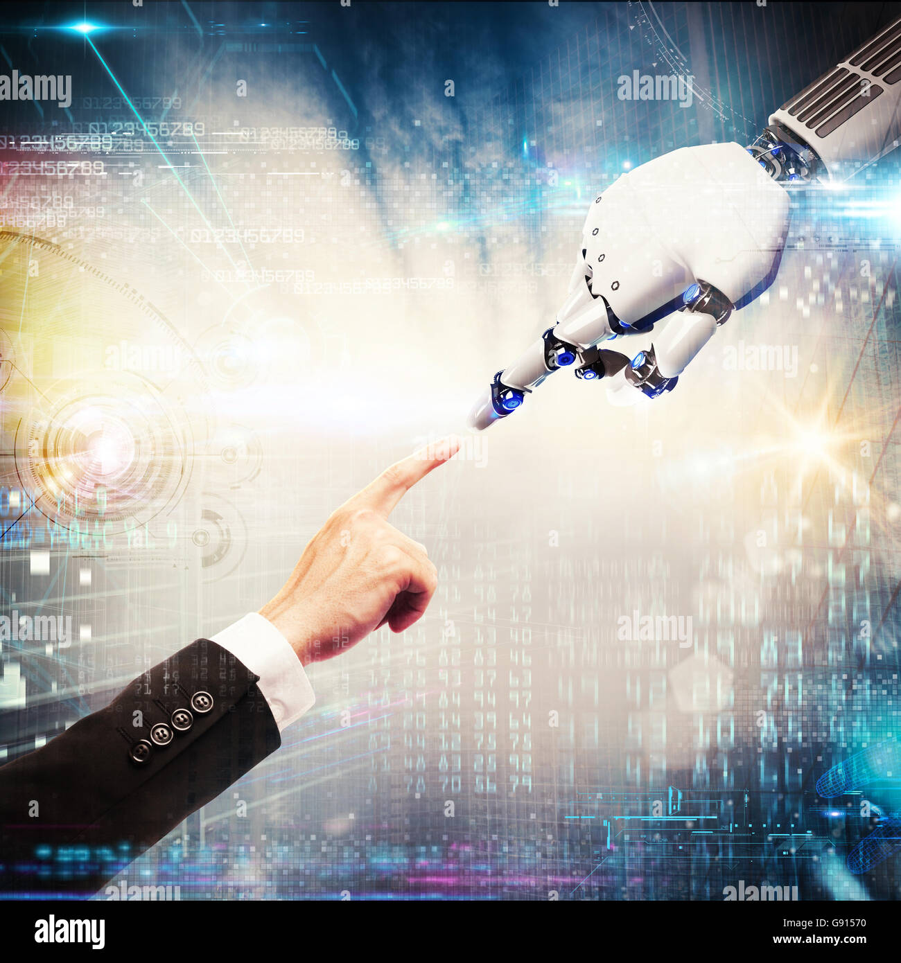 3D Rendering virtual connection Stock Photo - Alamy