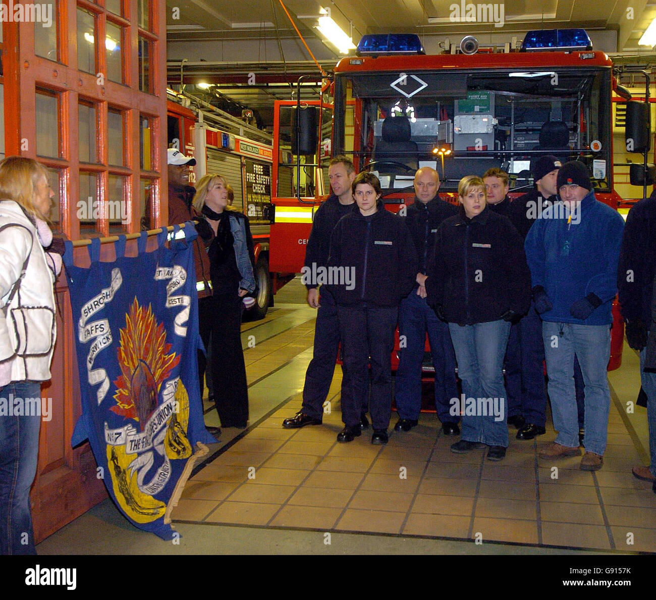 Members of the Fire Brigade 's Union walk out of the central Fire ...