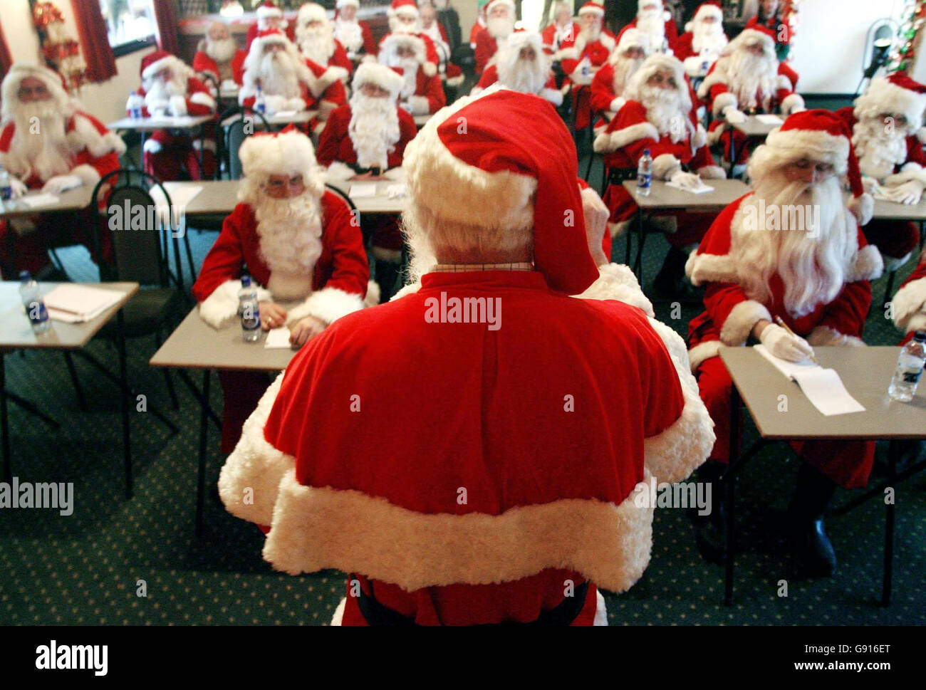 Prospective santas in class wookey hole hi-res stock photography and ...