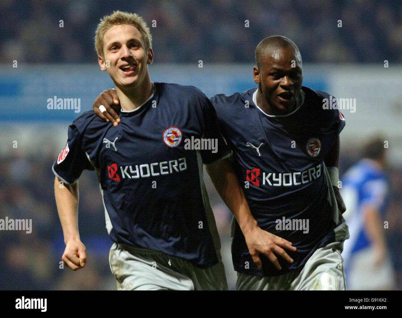 Reading's Kevin Doyle (L) celebrates his goal against Ipswich Town with ...